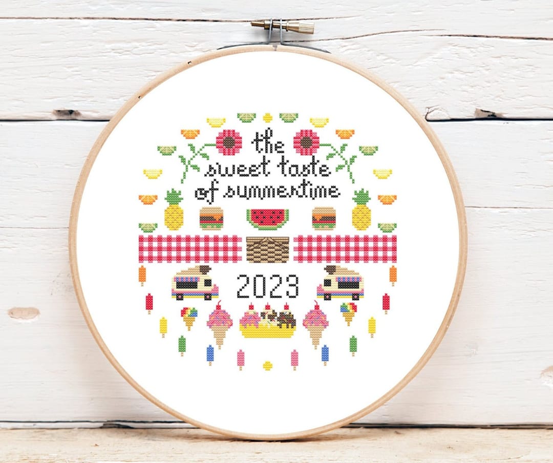 Cross Stitch Sampler Pattern PDF | Summer Cross Stitch Sampler Pattern ...