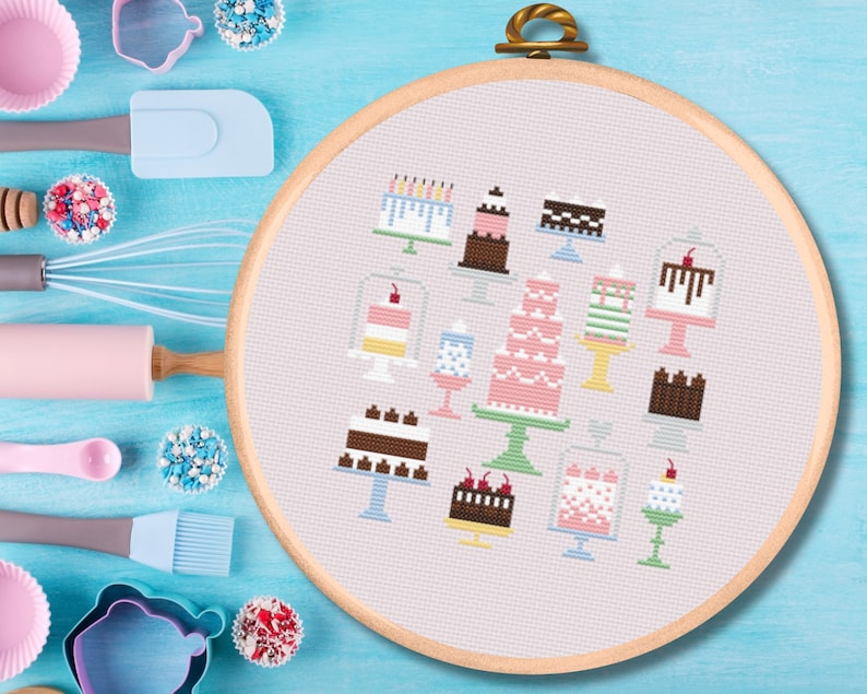 Cake Cross Stitch Pattern PDF Baking Cross Stitch Chart - Etsy