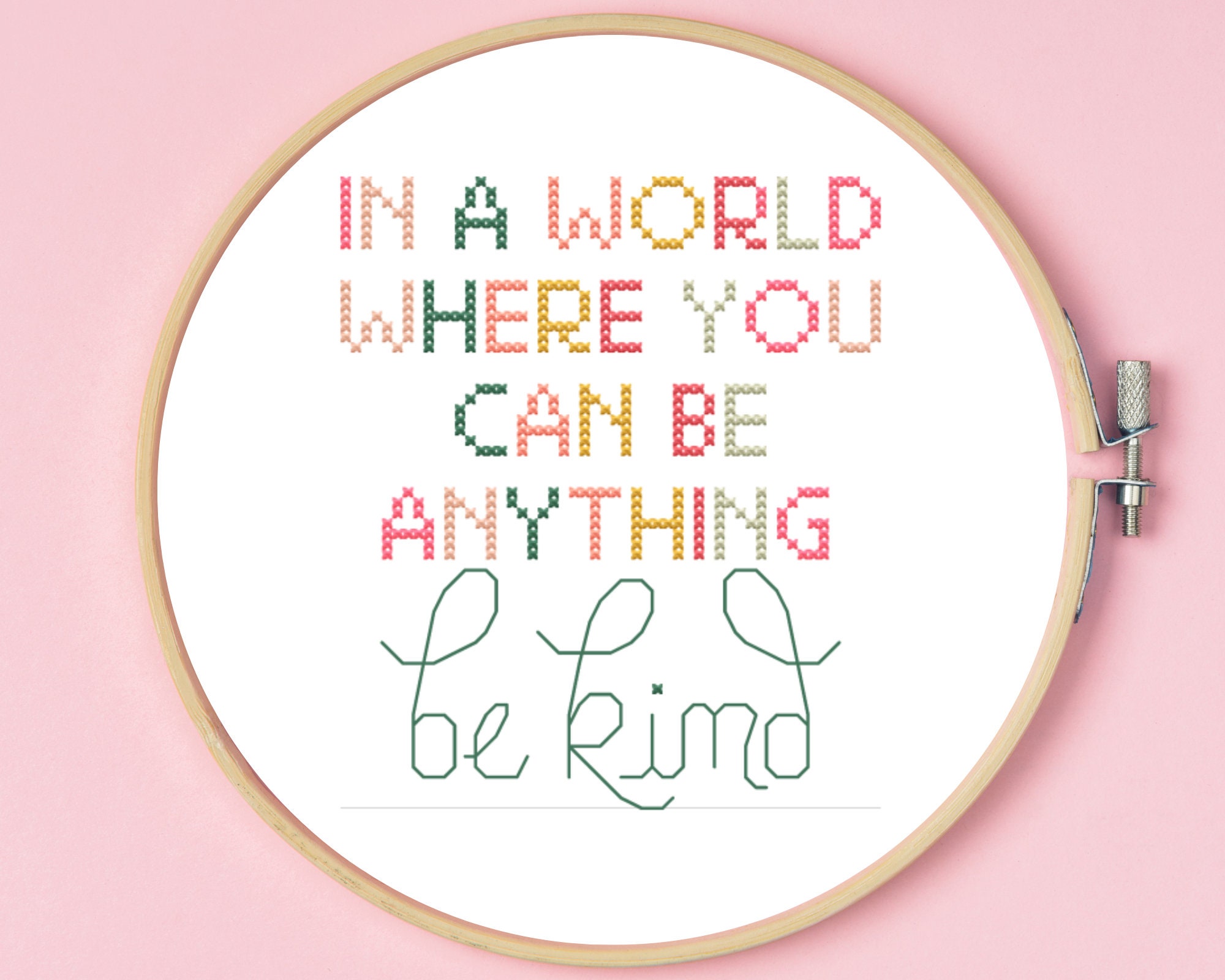 Be Kind Cross Stitch Pattern PDF | Cross Stitch Pattern Modern, Be Kind ...