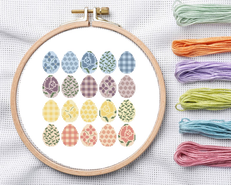 Easter Cross Stitch Pattern PDF Easter Eggs Cross Stitch - Etsy