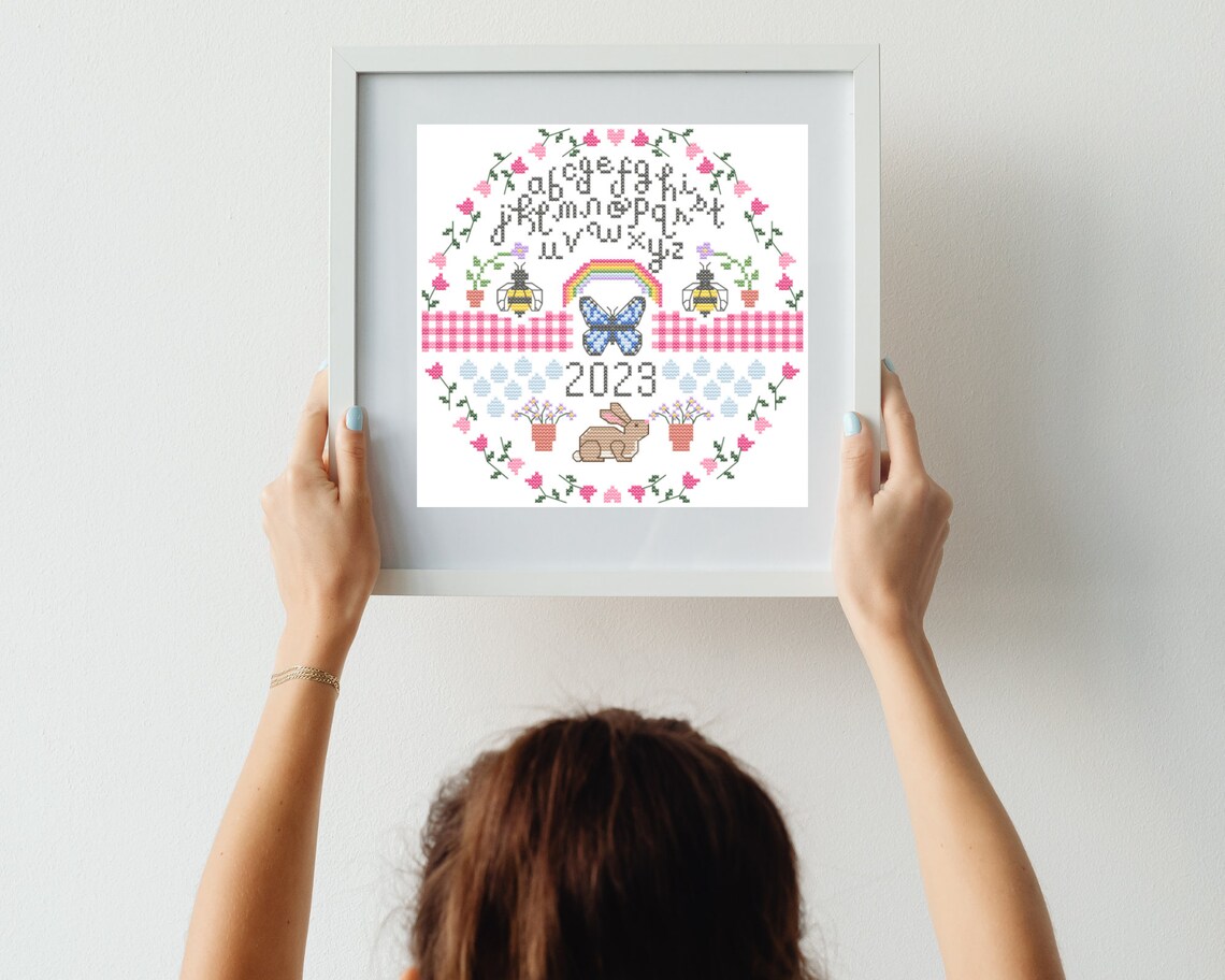 Cross Stitch Sampler Pattern PDF | Spring Cross Stitch Sampler Pattern ...
