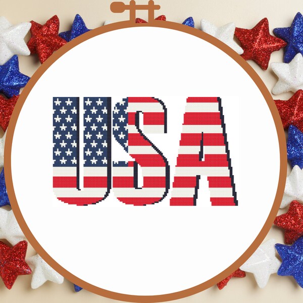 Patriotic Cross Stitch Pattern - Etsy