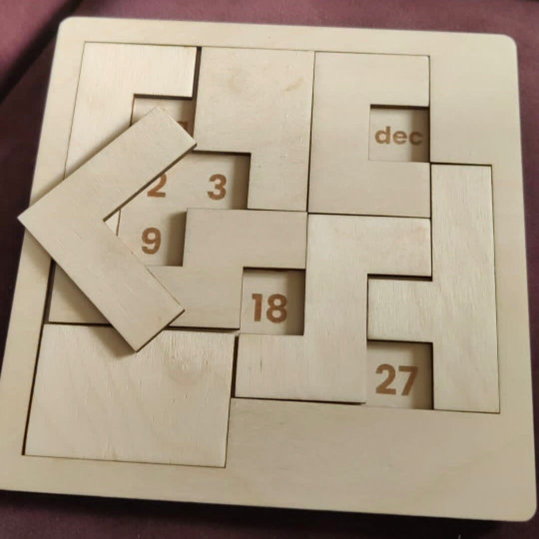 Puzzle Calender Laser Cut Drawings (SVG, DXF, PNG) - Etsy