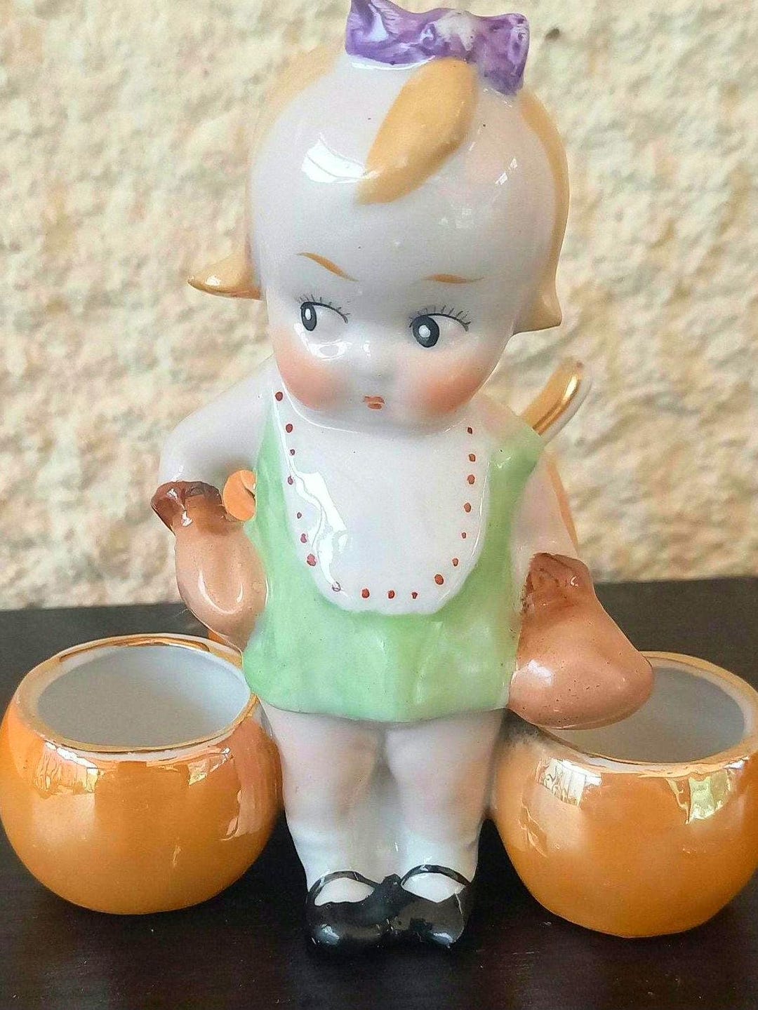 Art Deco Salt, Pepper, Mustard Set – Little Girl Porcelain Figurine - Etsy