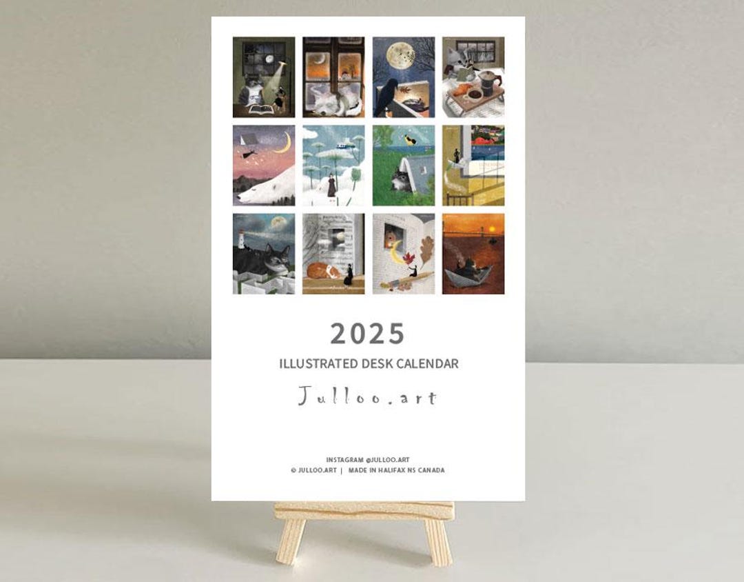 2025 Illustrated Desk Calendar, Illustration Calendar, Calendar Prints ...