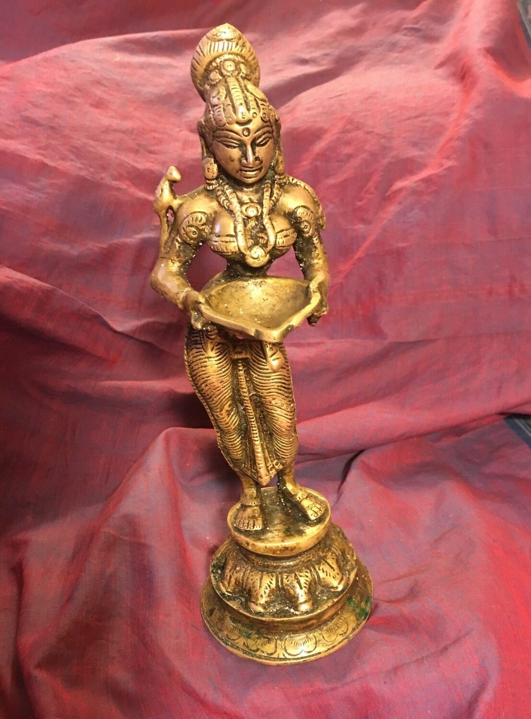 Hindu Devotional Statue Oil Lamp Aka Mandir: Lakshmi Aka Laxmi - Etsy