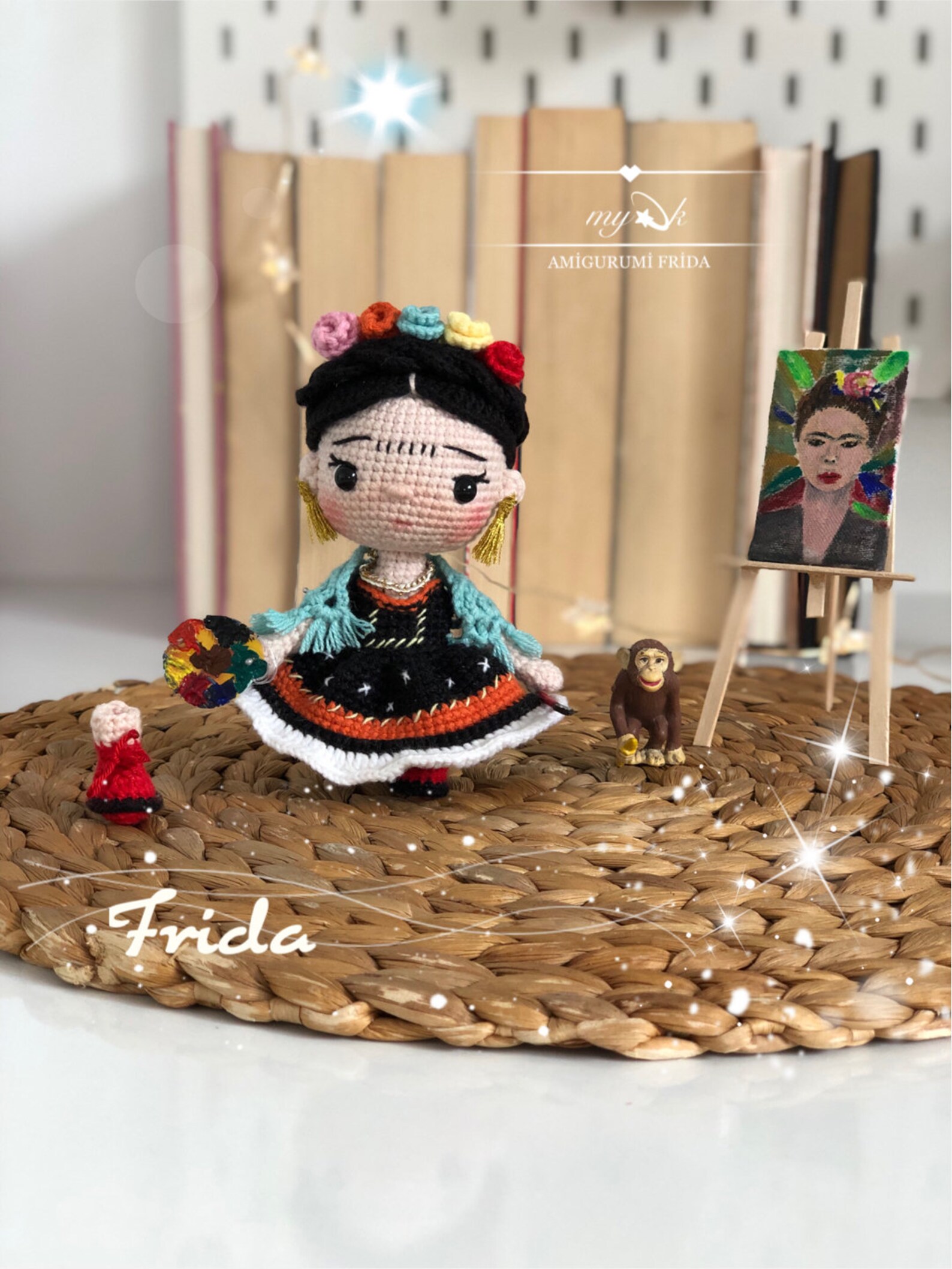 Crochet Frida Doll English Pattern Pdf, Amigurumi Frida Doll Pattern ...