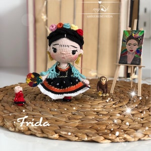 Crochet Frida Doll English Pattern Pdf, Amigurumi Frida Doll Pattern ...