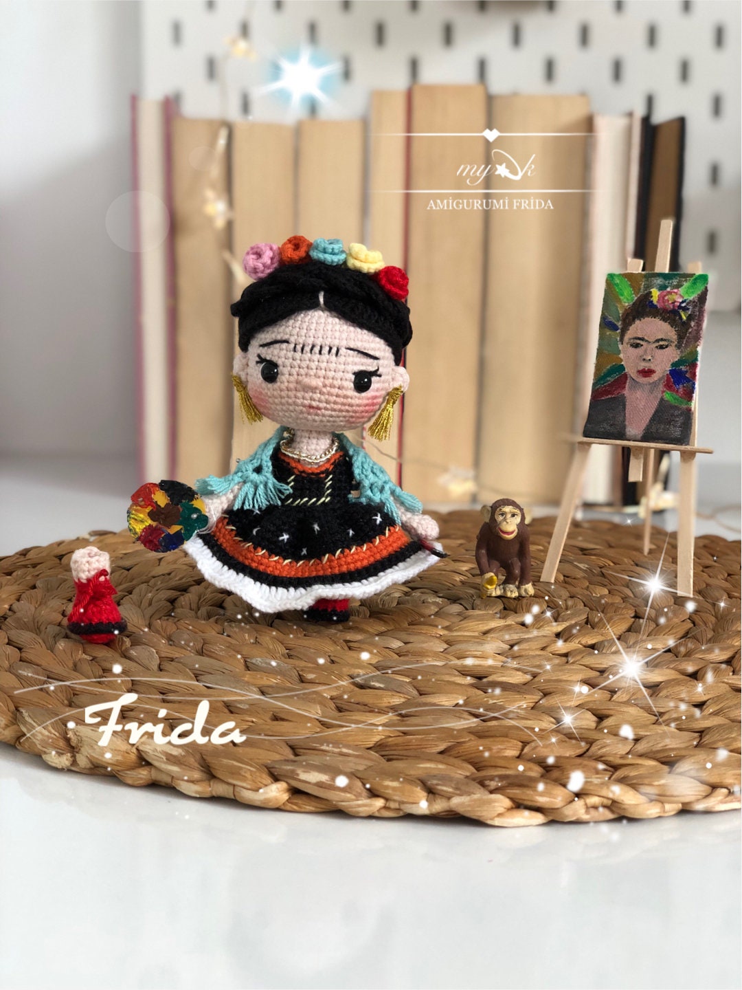 Crochet Frida Doll English Pattern Pdf, Amigurumi Frida Doll Pattern ...