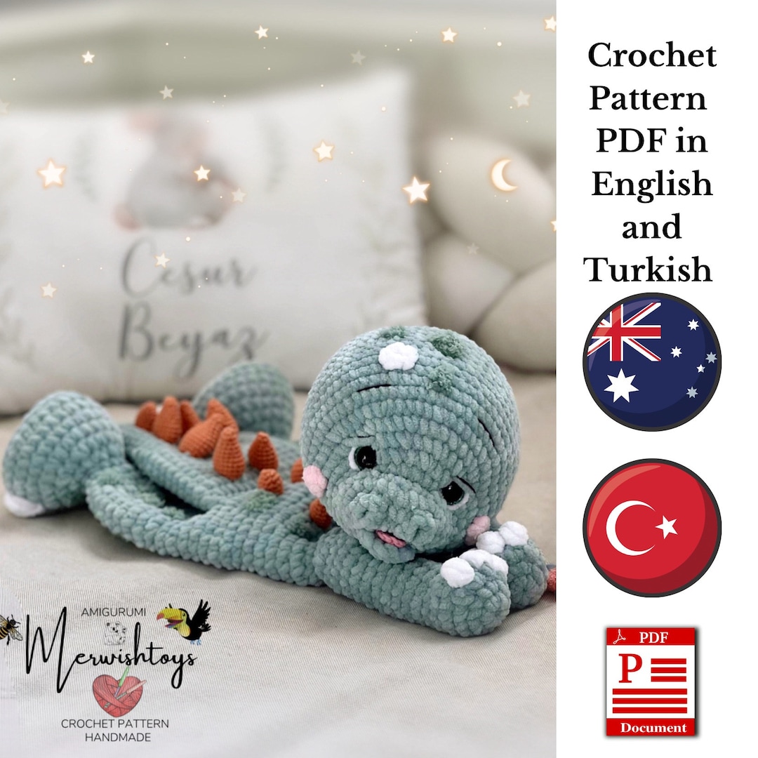 Crochet Sleppy Friends Dino Stego, Sleppy Toys, Sleppy Friend ...