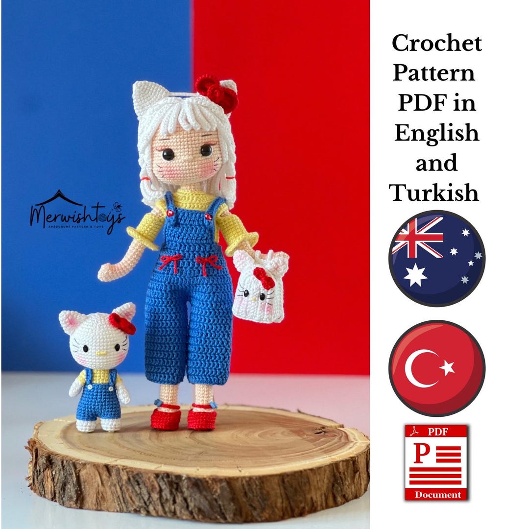 Crochet Iris Doll and Cat Toy Pattern: Amigurumi PDF - Etsy