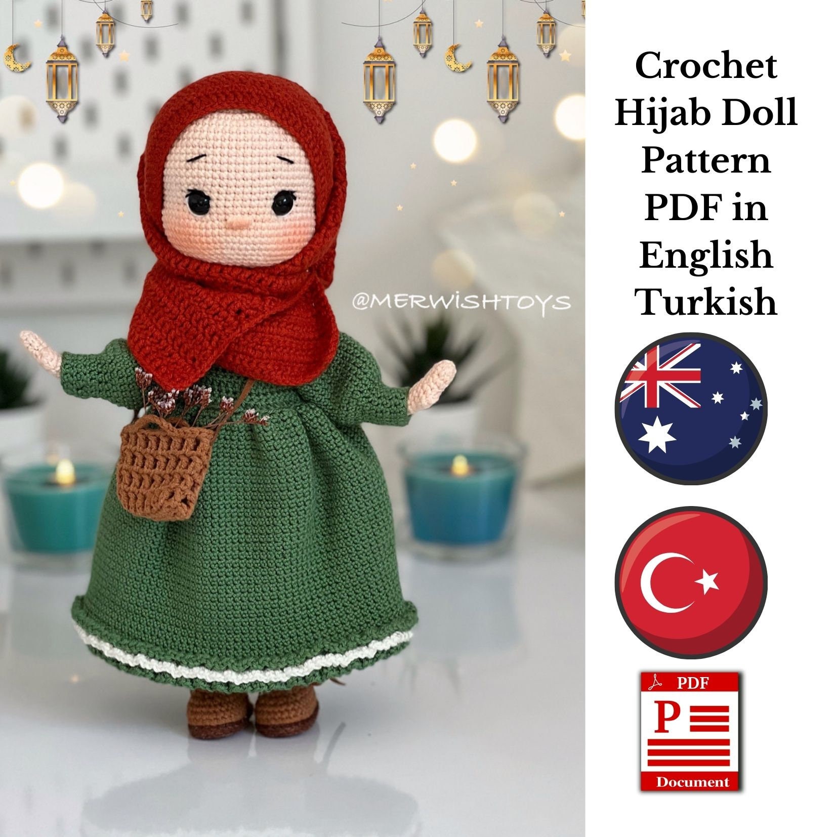 Crochet Hijab Doll, Amigurumi Doll, Amigurumi Hijab Doll, Crochet Leyla ...