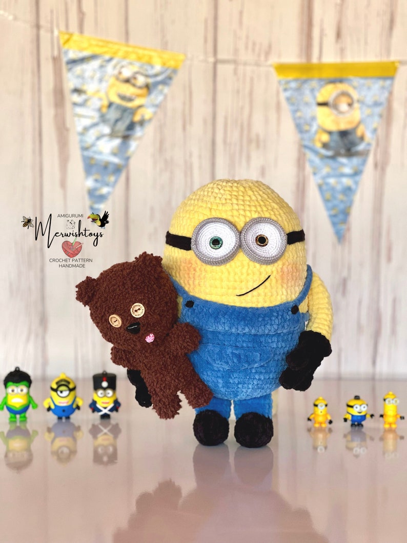 Crochet Minion Bob and Teddy Bear Pdf, Amigurumi Doll - Etsy