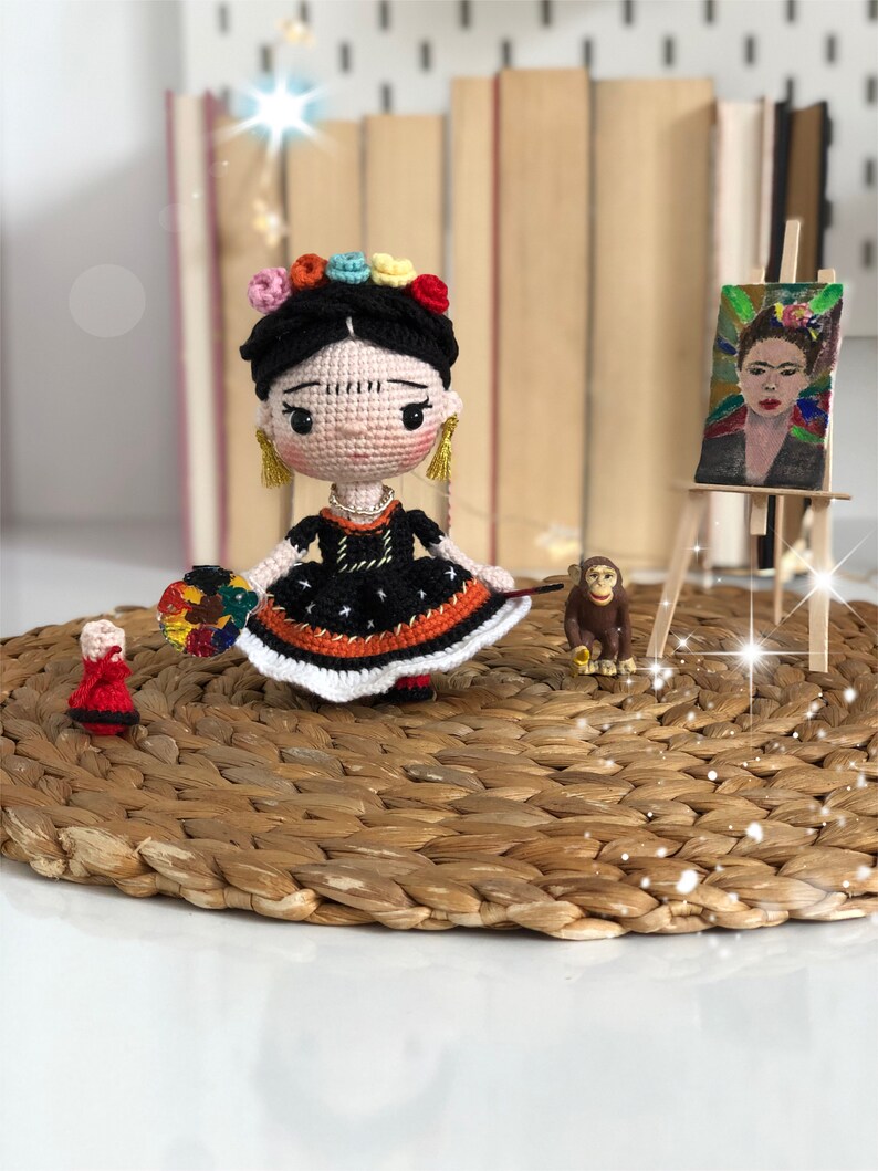 Crochet Frida Doll English Pattern Pdf, Amigurumi Frida Doll Pattern, Crochet Frida Doll Pdf ...