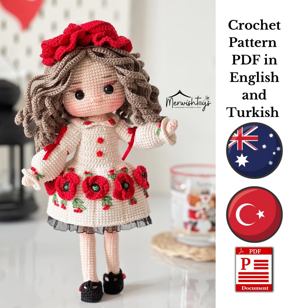 Crochet Poppy Girl Eva Doll Tutorial English Pattern PDF - Etsy