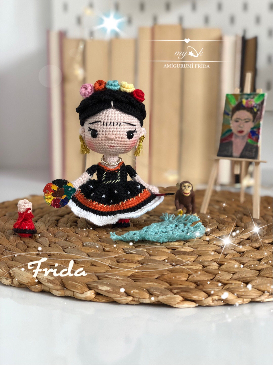 Crochet Frida Doll English Pattern Pdf, Amigurumi Frida Doll Pattern ...