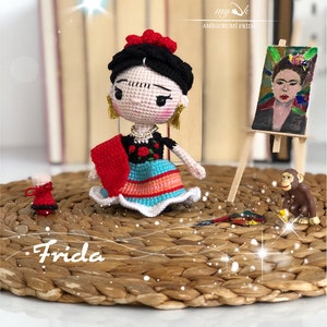 Crochet Frida Doll English Pattern Pdf, Amigurumi Frida Doll Pattern ...