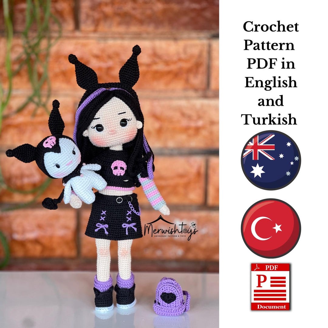 Crochet Doll Pattern: Amigurumi Kaylin Doll (PDF) - Etsy