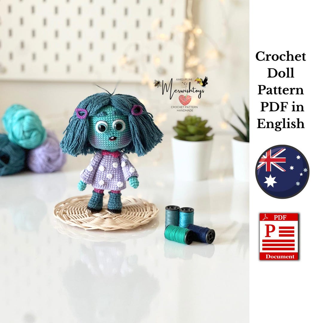 Crochet Mint Emotion Doll Pattern: Envy Insideout Doll (english PDF) - Etsy