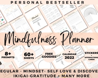 Printable Wellness Planner, Daily Gratitude Journal, Digital Self Care ...