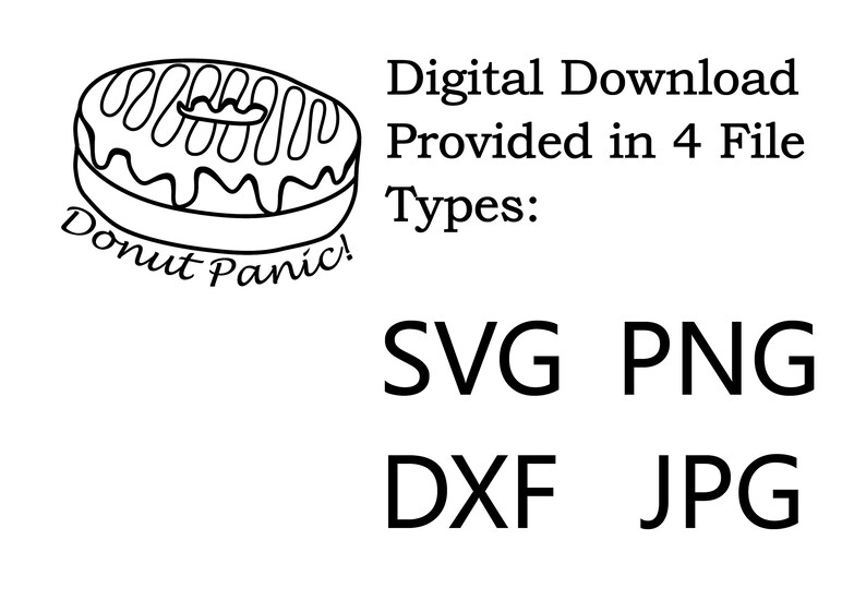 Donut Panic Doughnut Digital Download - PNG - SVG - DXF - Jpeg ...
