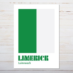 Limerick Print, Limerick Poster, Limerick GAA, Limerick Ireland, Gaelic ...