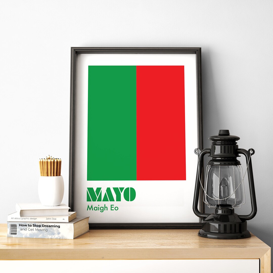 Mayo Print, Mayo Poster, Mayo GAA, Mayo Ireland, Gaelic Prints, Hurling ...