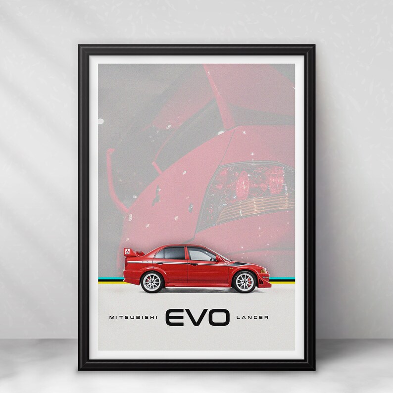 Mitsubishi Lancer EVO Print, Lancer Evo Digital Print, EVO Digital ...