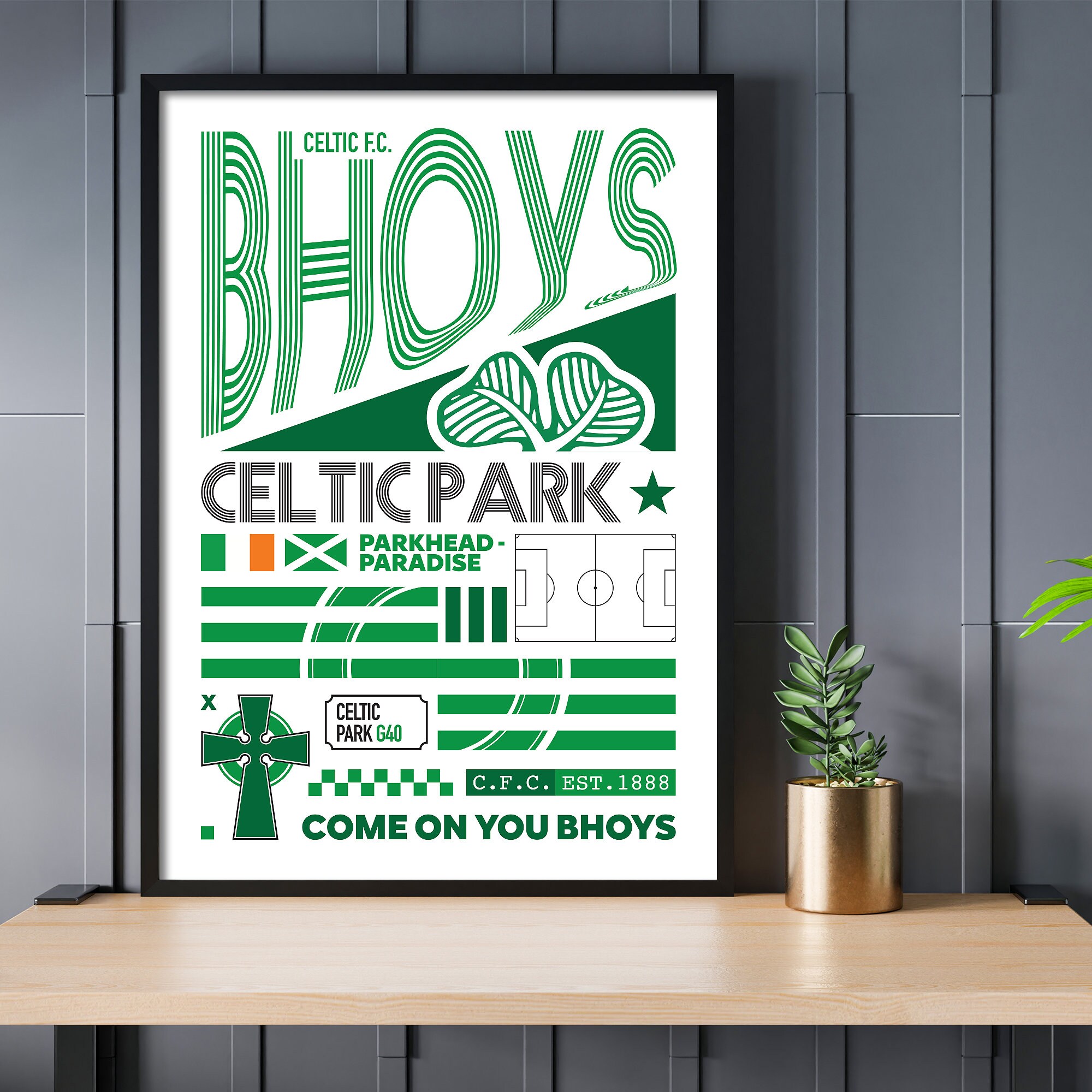 Celtic FC Digital Print - Digital Poster - Celtic FC Wall Art - Celtic ...