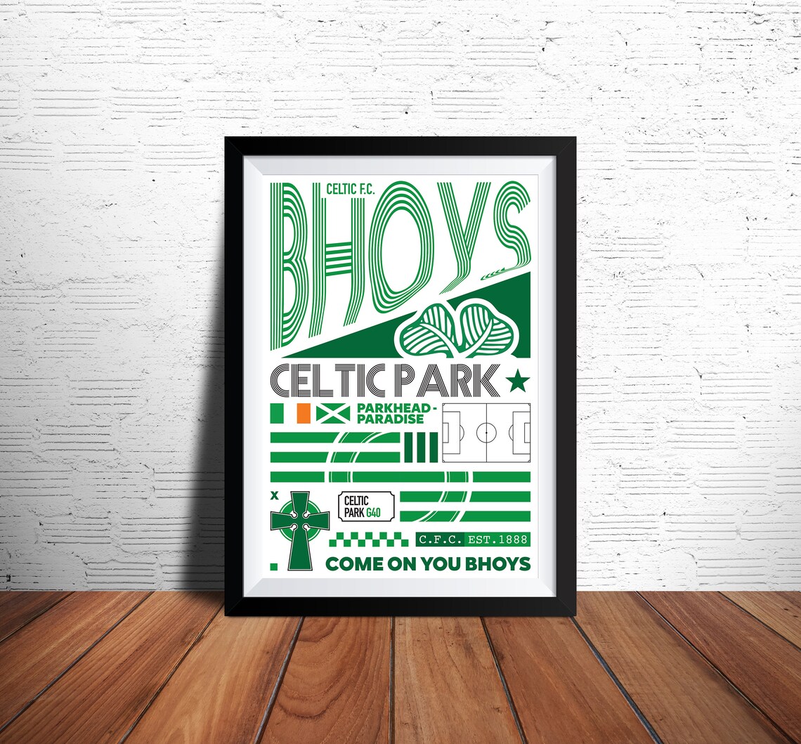 Celtic FC Digital Print - Digital Poster - Celtic FC Wall Art - Celtic ...