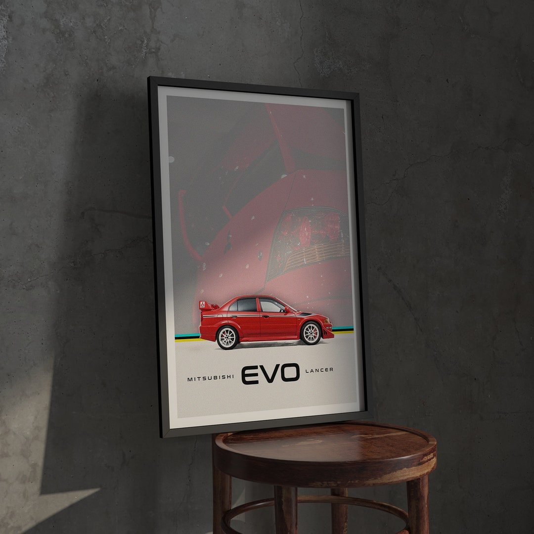 Mitsubishi Lancer EVO Print, Lancer Evo Digital Print, EVO Digital ...