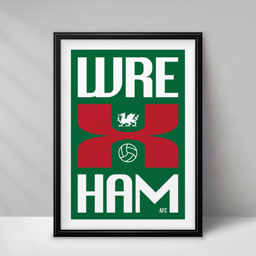 Wrexham AFC Digital Print, Wrexham AFC Poster, Wrexham Football Print ...