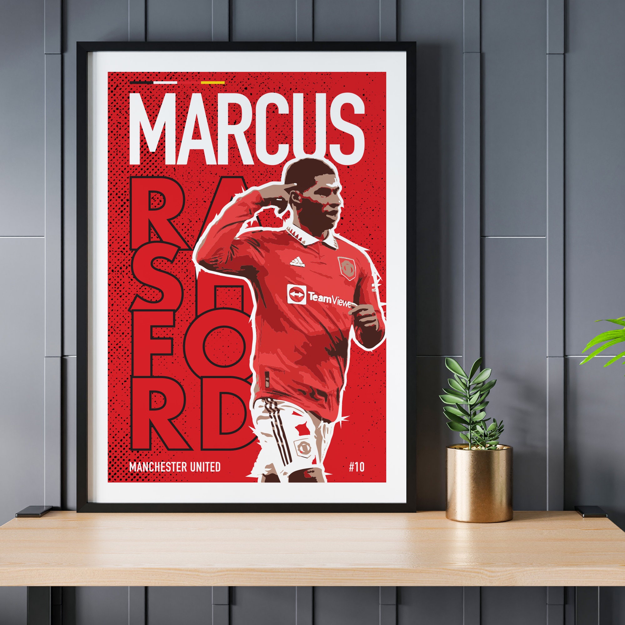 Marcus Rashford Print, Rashford Poster, Manchester United Print ...