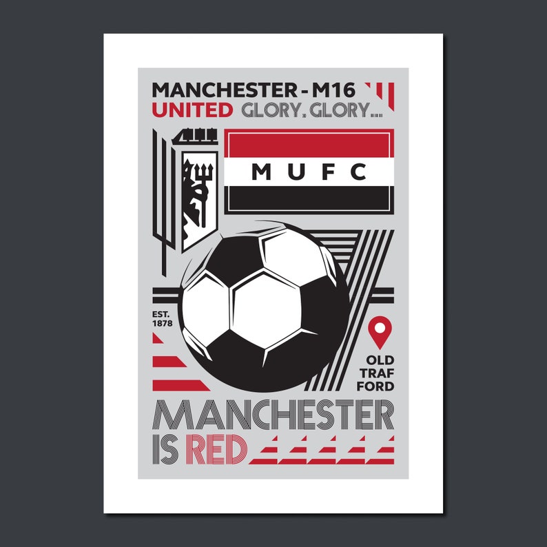 Manchester United Digital Print Digital Poster Manchester United Wall ...
