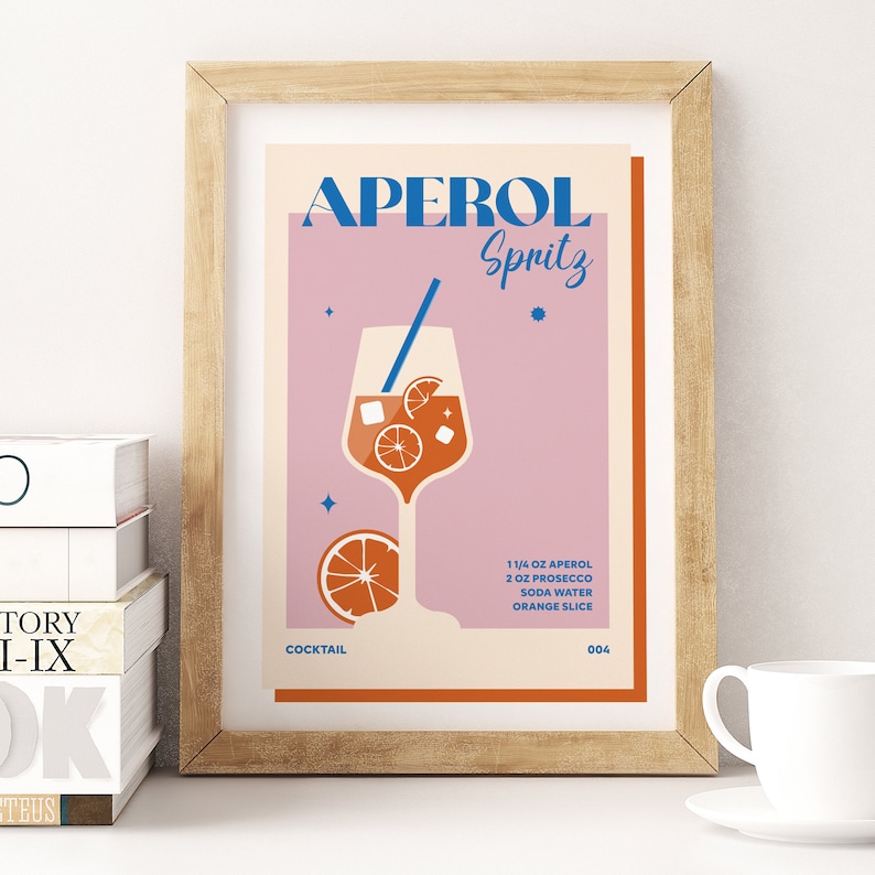 Aperol Spritz Cocktail Print Aperol Spritz Poster Cocktail - Etsy