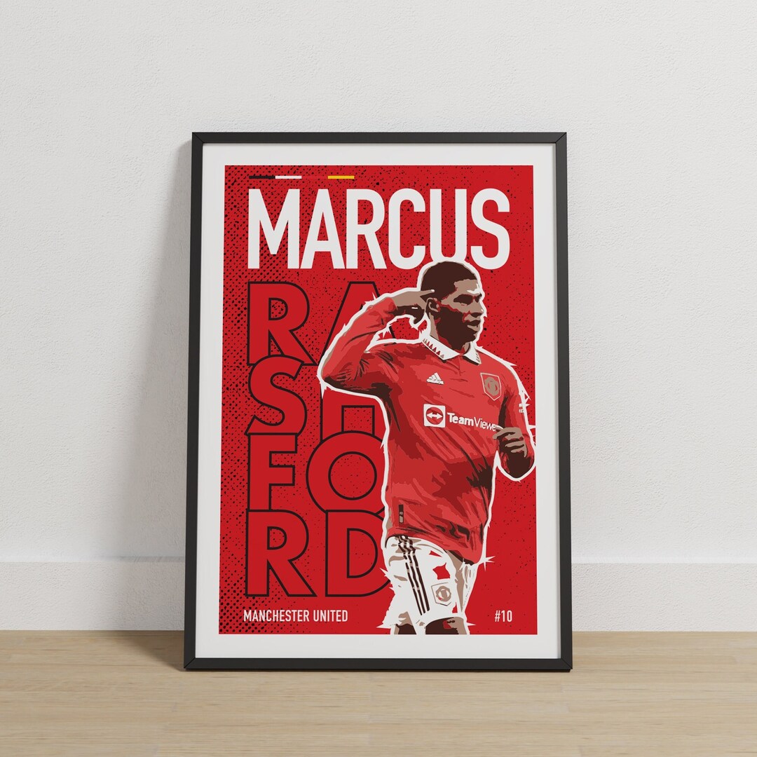 Marcus Rashford Print, Rashford Poster, Manchester United Print ...
