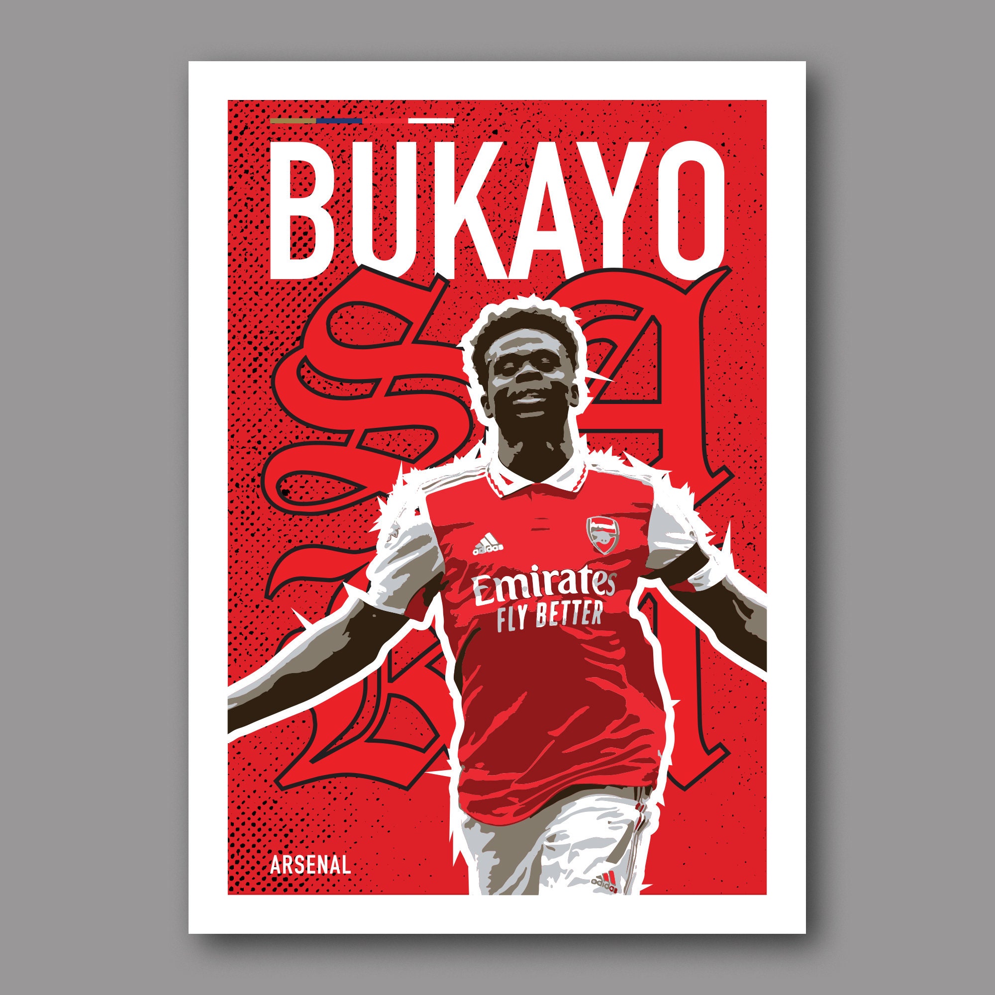 Bukayo Saka Print, Saka Poster, Arsenal Print, Arsenal Poster, Arsenal ...