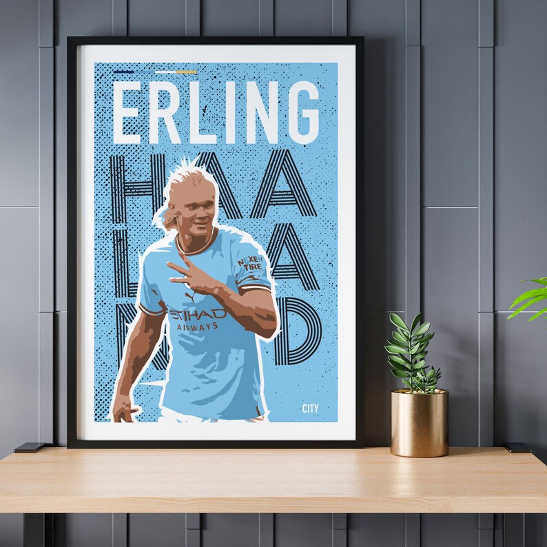Erling Haaland Print, Haaland Poster, Manchester City Print, Manchester ...