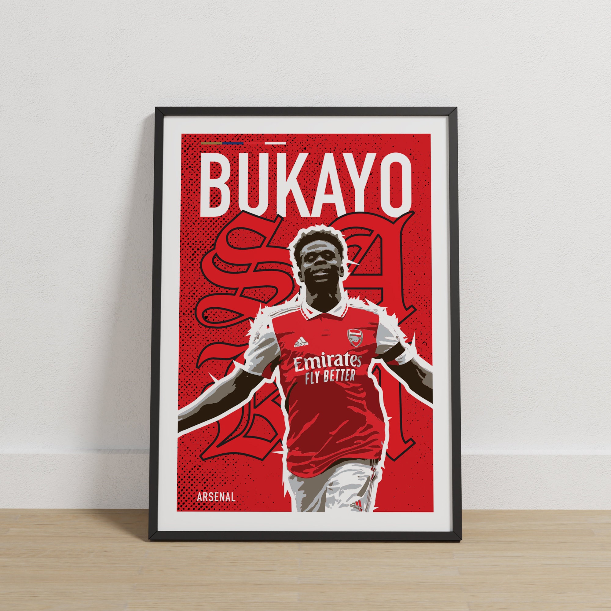 Bukayo Saka Print, Saka Poster, Arsenal Print, Arsenal Poster, Arsenal ...