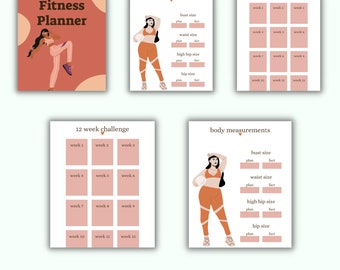 Fitness Planner Printable, 30 Days Challenge, Fitness Tracker, Workout Log, Workout Planner ...