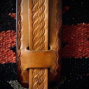 Vintage Style Leather Guitar Strap, Western (rope Motif)- Light Brown ...