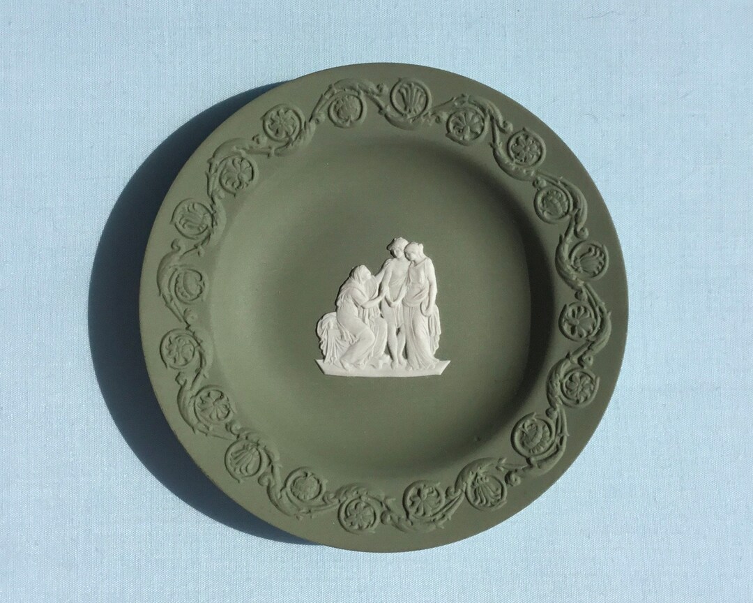Wedgwood Green Jasperware Miniature Plate - Etsy