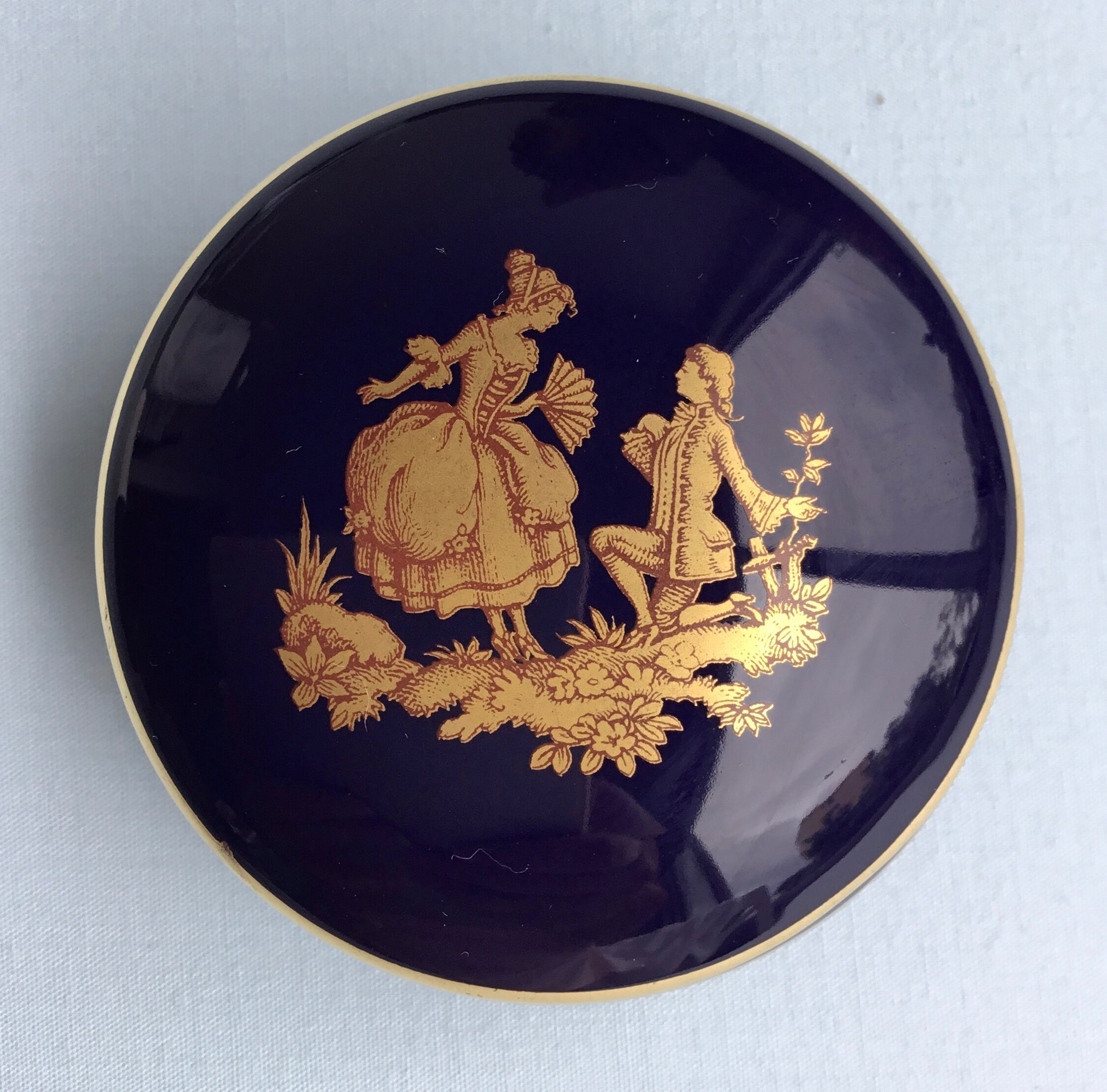 Limoges Cobalt Blue and Gold Trinket Box - Etsy