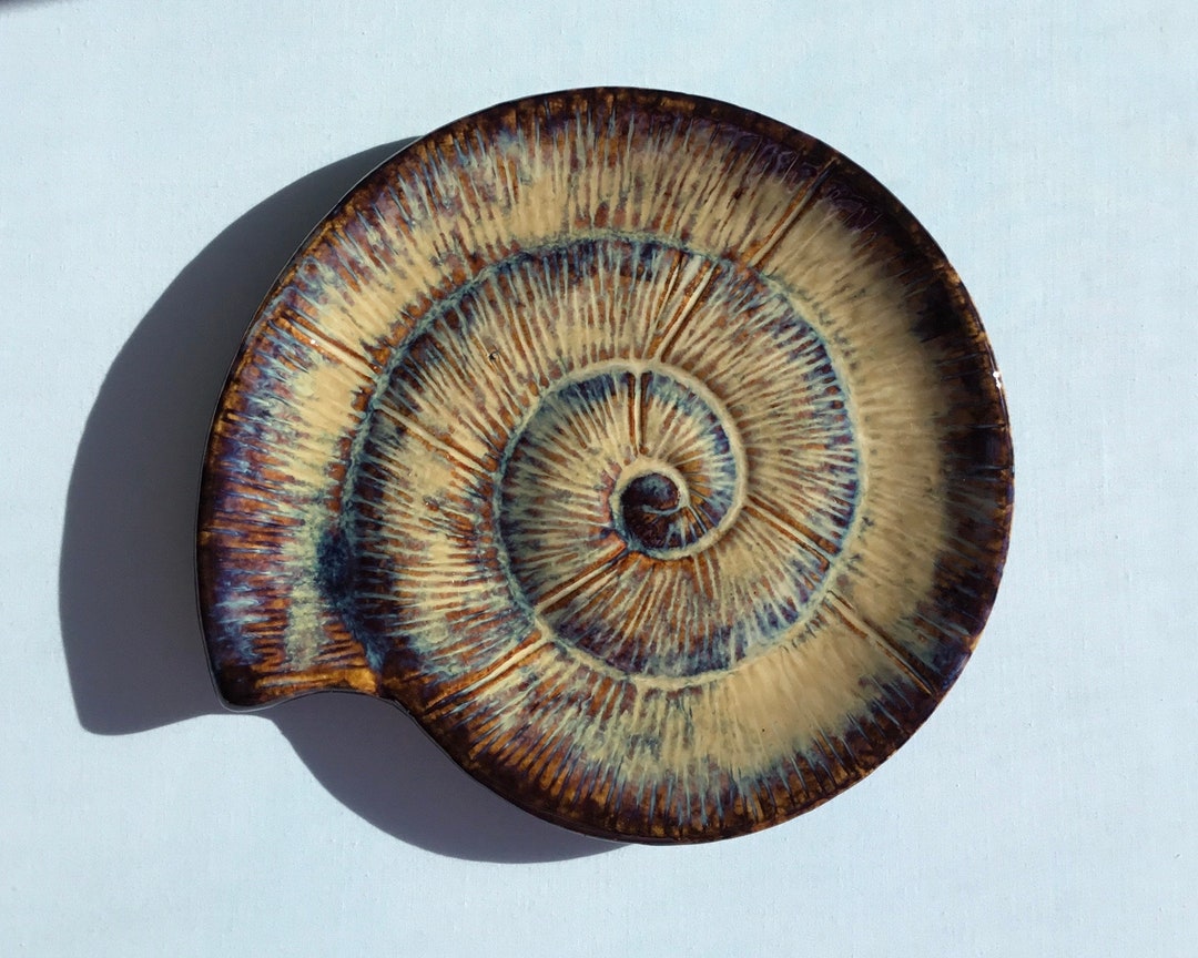 Vintage Spiral Ammonite Fossil Shaped Pottery Plate - Etsy