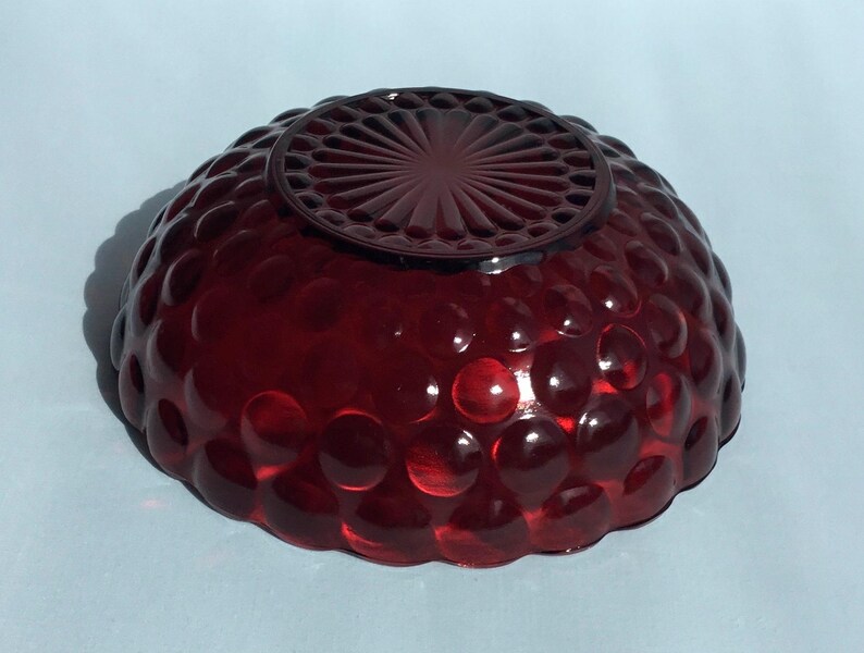 Anchor Hocking Ruby Red Bubble Bowl - Etsy