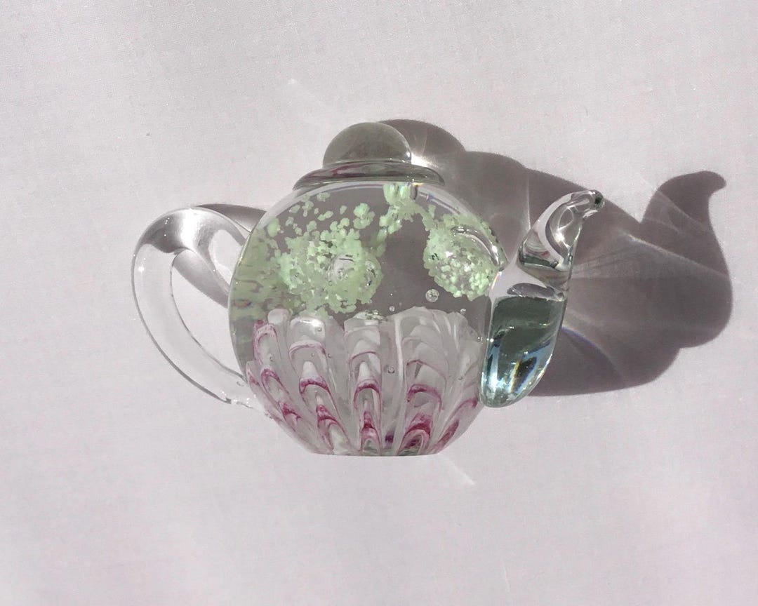 Art Glass Teapot Paperweight - Etsy