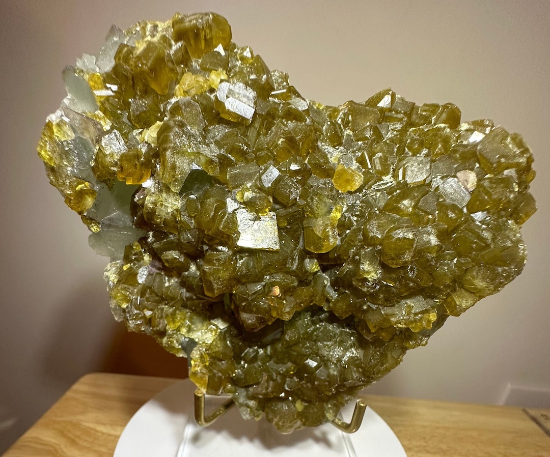 Huge Gemmy Barite on Green Fluorite - Etsy