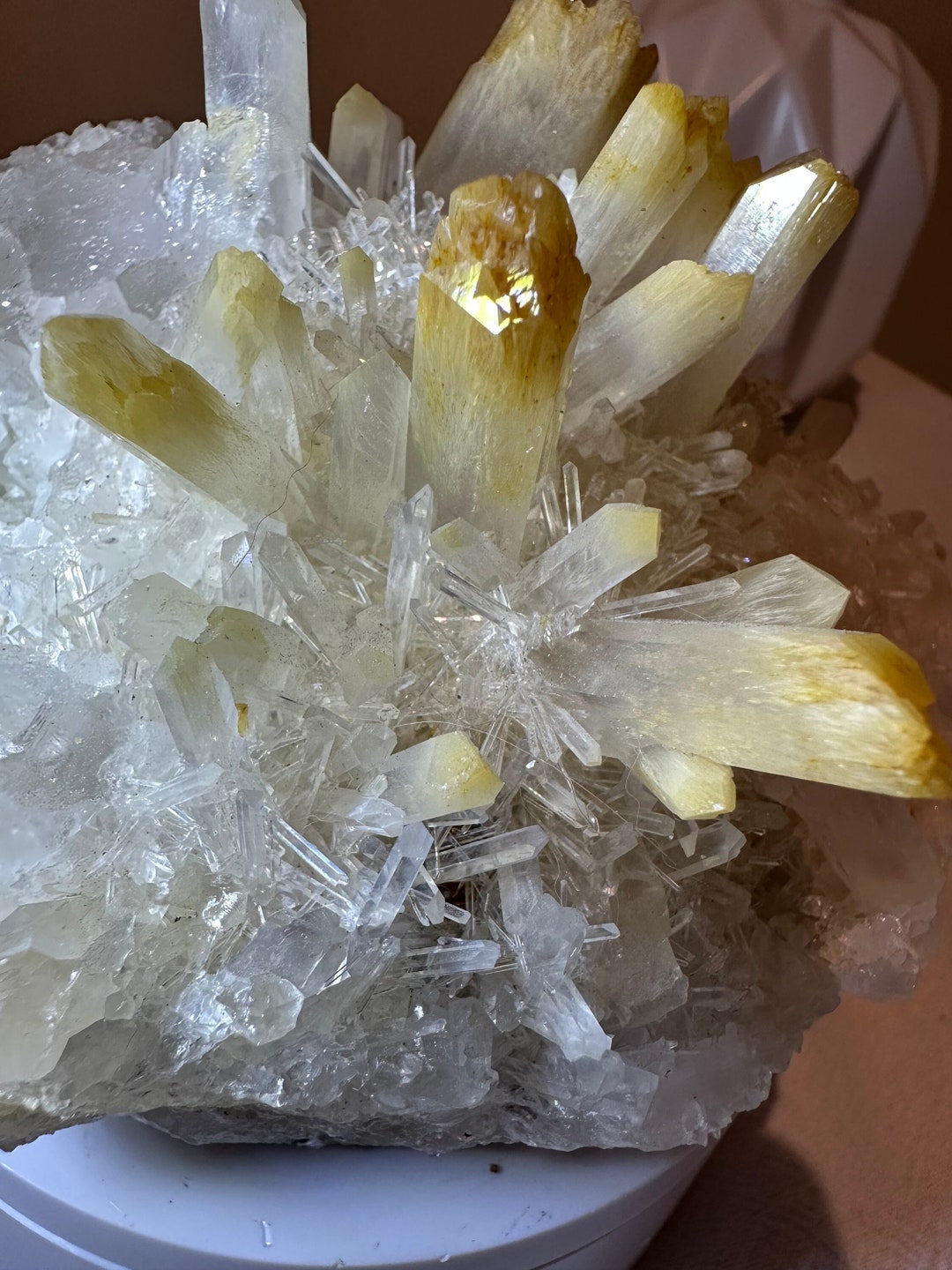 921g Rare Mango Quartz Cluster/halloysite Included Quartz With Perfect ...