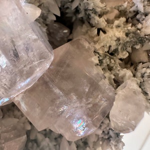 Statement Pink-purple Diamond Calcite on Dogtooth Calcite Specimen With ...