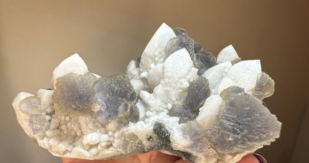 Candle Quartz Cluster With Stepped Octahedral Fluorite - Etsy